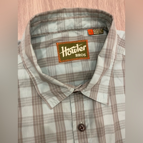 Howler Brothers | Shirts | Howler Bros Shirt Mens Xl Green Gray Checker ...